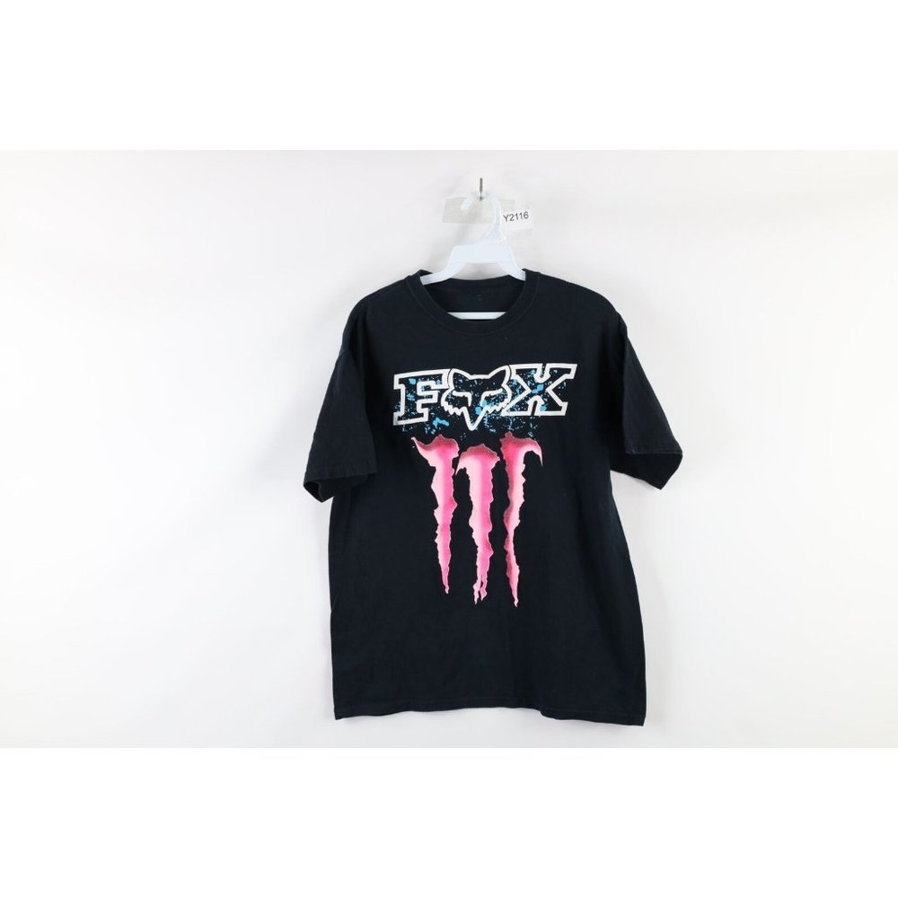 Vintage Fox Racing Monster Energy Drink Medium Faded … - Gem